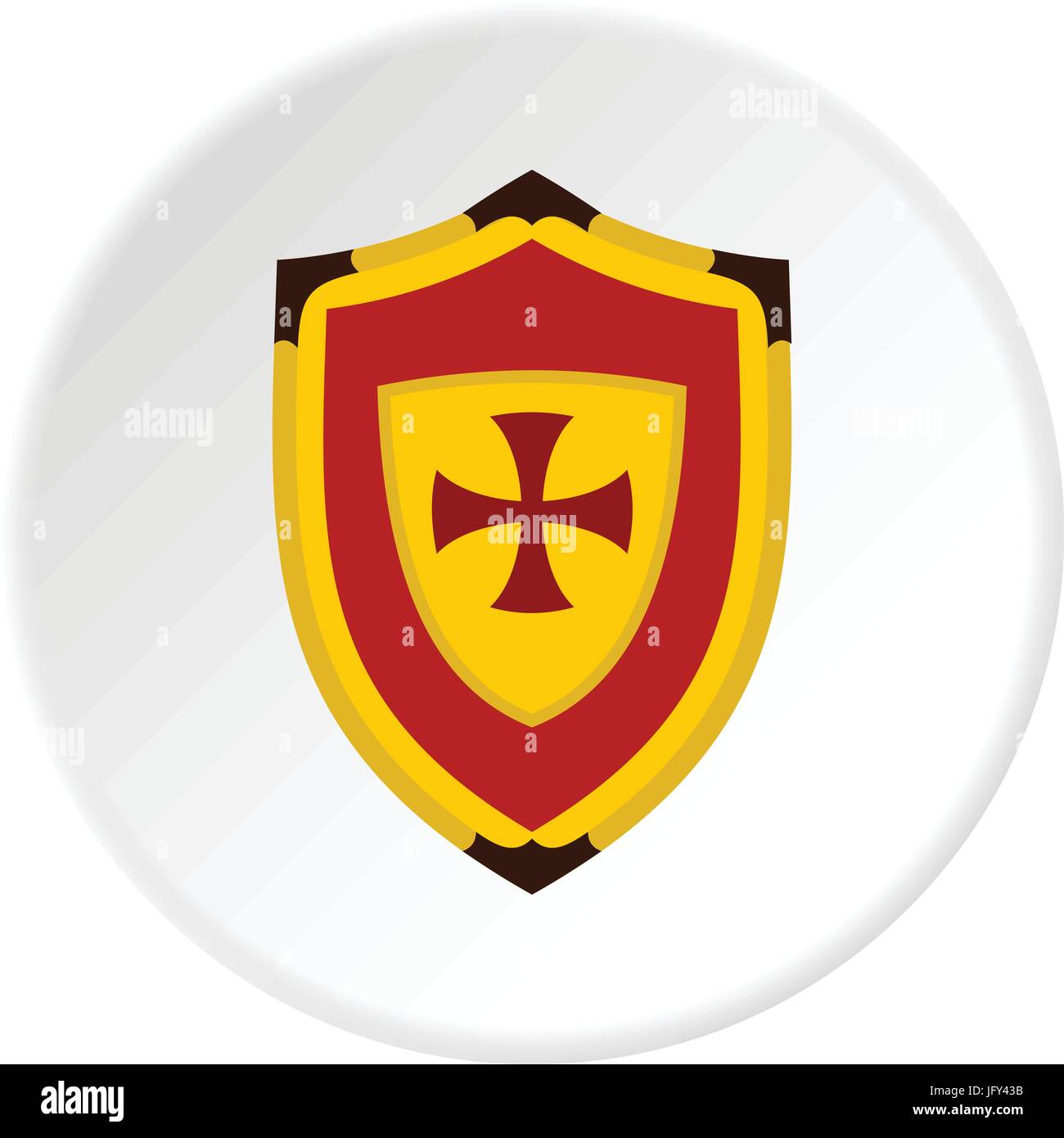 Shield with cross icon circle Stock Vector Image & Art - Alamy