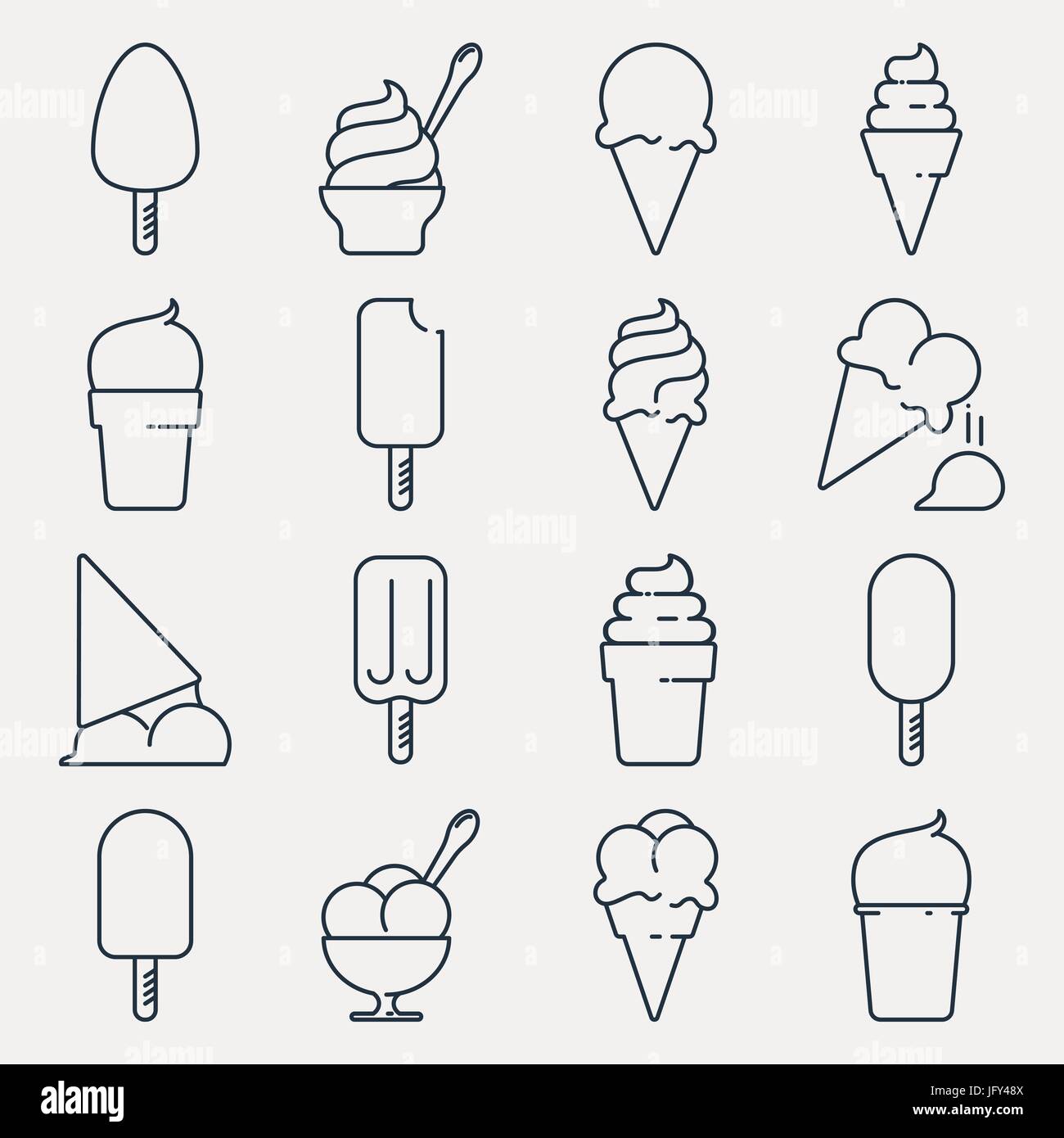 Collection of ice cream icons Stock Vector Image & Art - Alamy