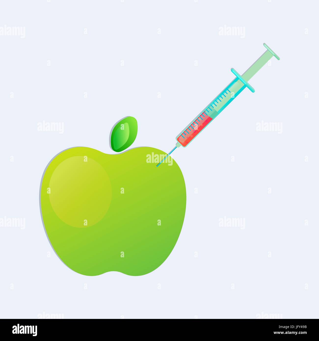 Genetic engineering. GMO. Apple with syringe Stock Vector Image & Art ...