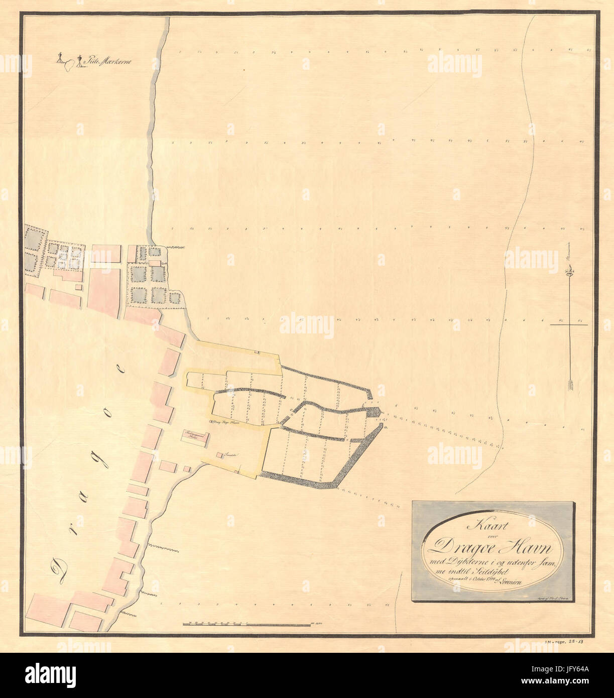 Dragør map 1799 Stock Photo - Alamy