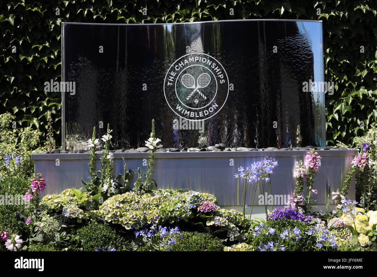 A water feature at The All England Lawn Tennis and Croquet Club ...