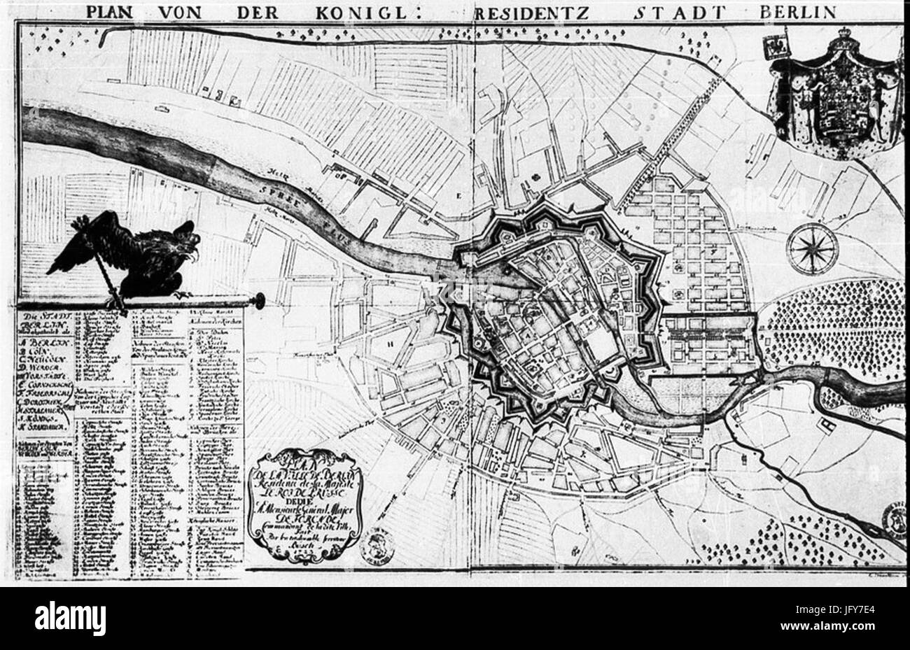 Dusableau Plan von der Königl. Residentz Stadt Berlin 1723 Stock Photo - Alamy