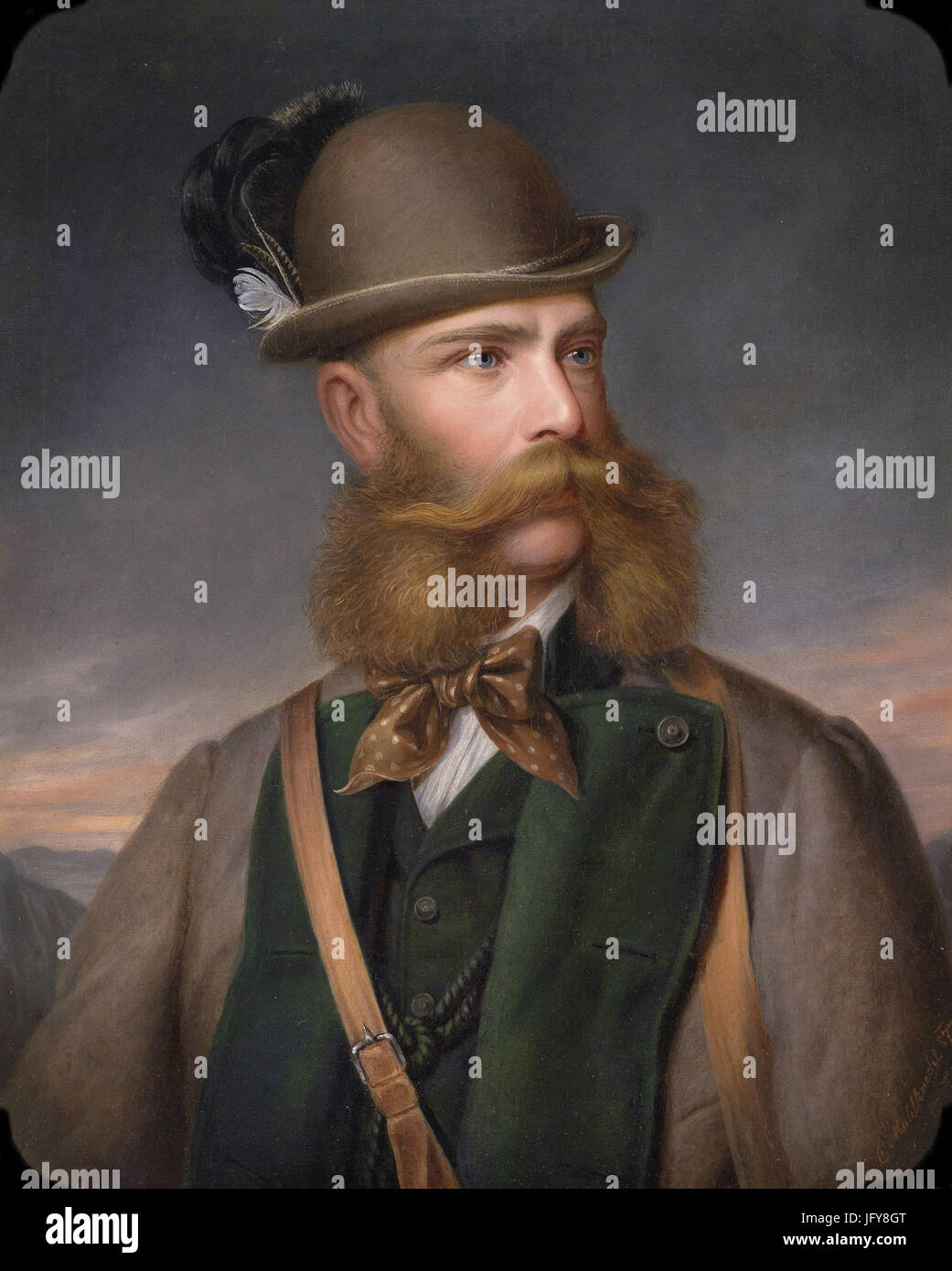 Edmund Mahlknecht Kaiser Franz Joseph im Ischler Jagdkostüm Stock Photo ...