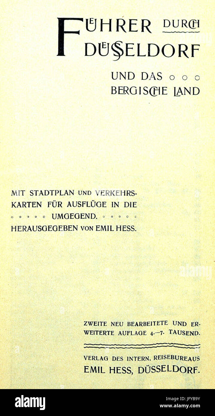 Emil Hess (Hrsg.) Fuehrer durch Duesseldorf und das Bergische Land, 2 ...