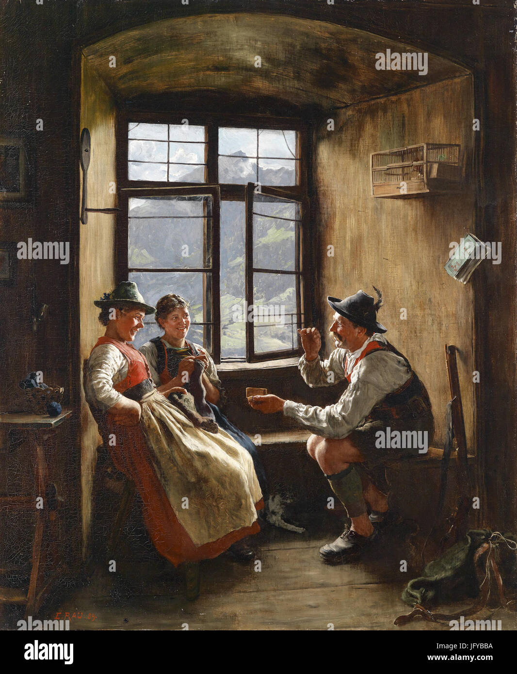 Emil Rau Rast des Jägers 1889 Stock Photo - Alamy