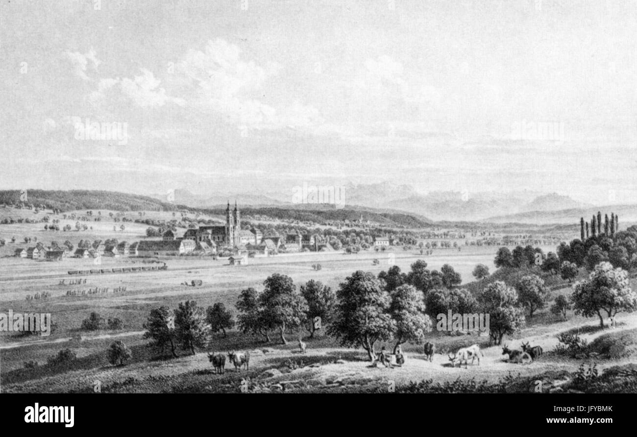 Emminger Weißenau von Nordwesten Lithograph um 1860 Stock Photo - Alamy