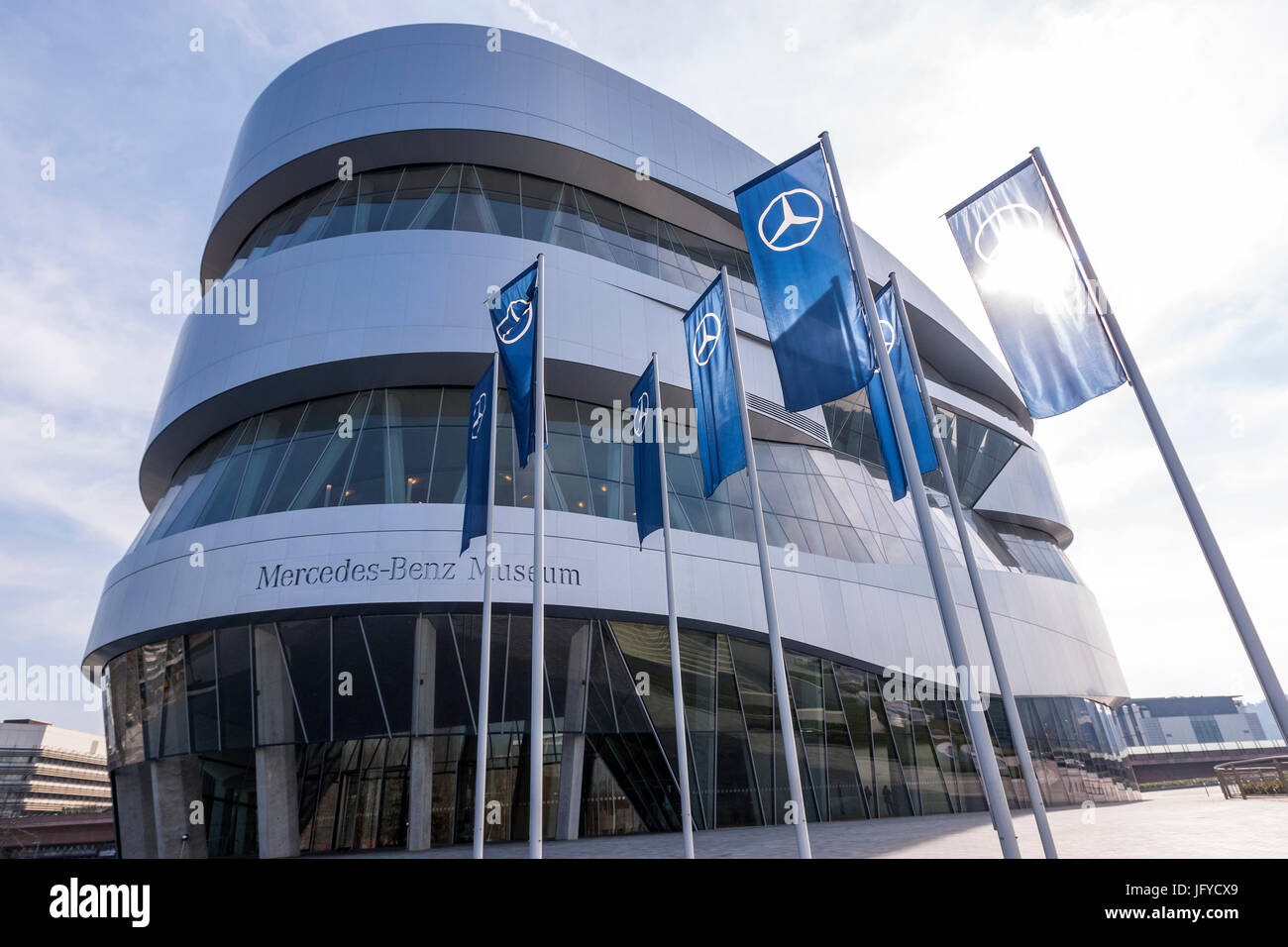 Outside building of Mercedes-Benz Museum, designed by UN Studio ...