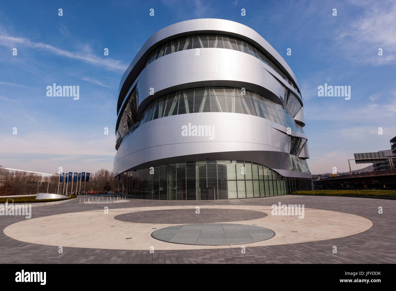 Outside building of Mercedes-Benz Museum, designed by UN Studio ...