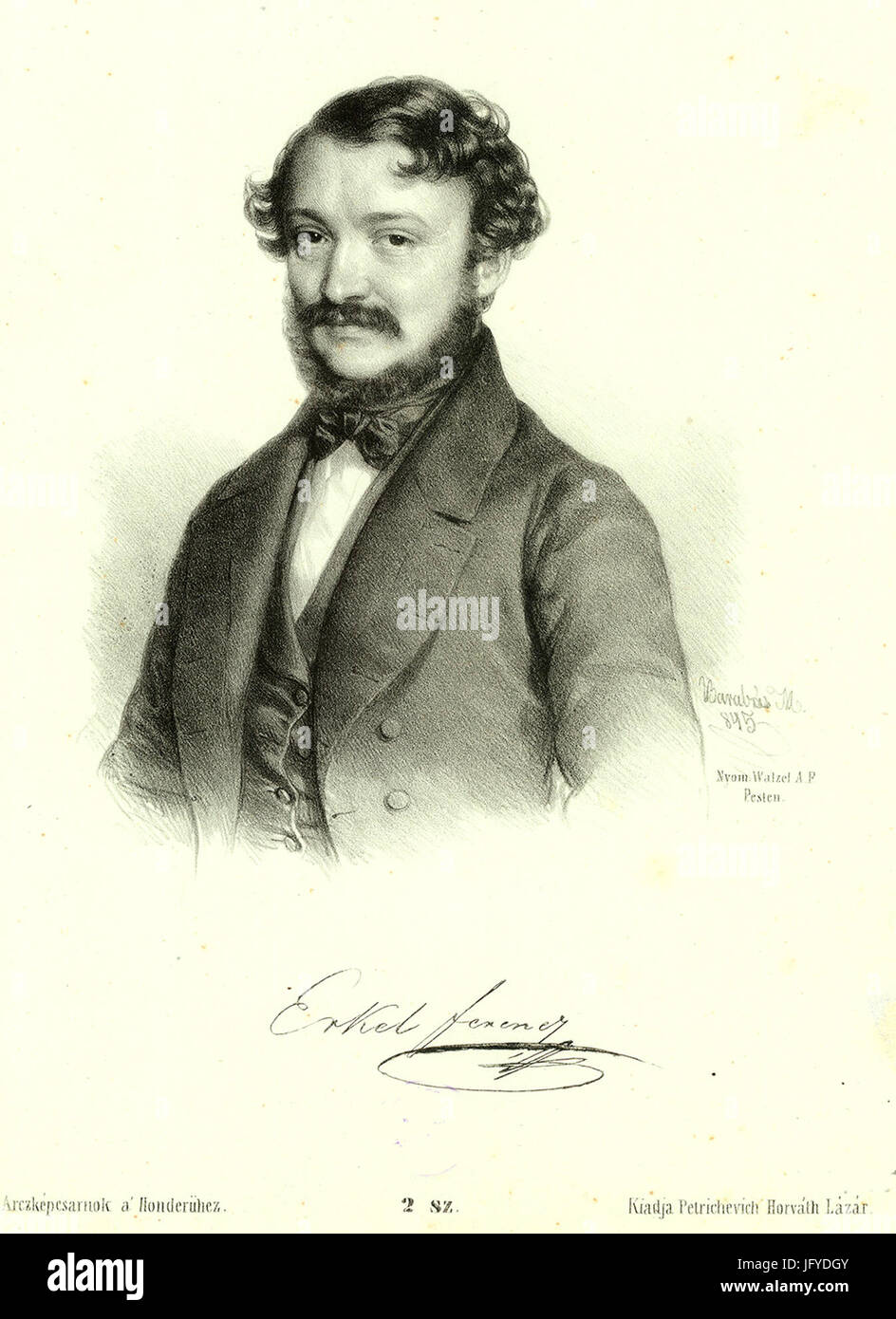 Erkel Ferenc (1810-1893) litogrơ3A1fia Barabơ3A1s Miklós Stock Photo ...