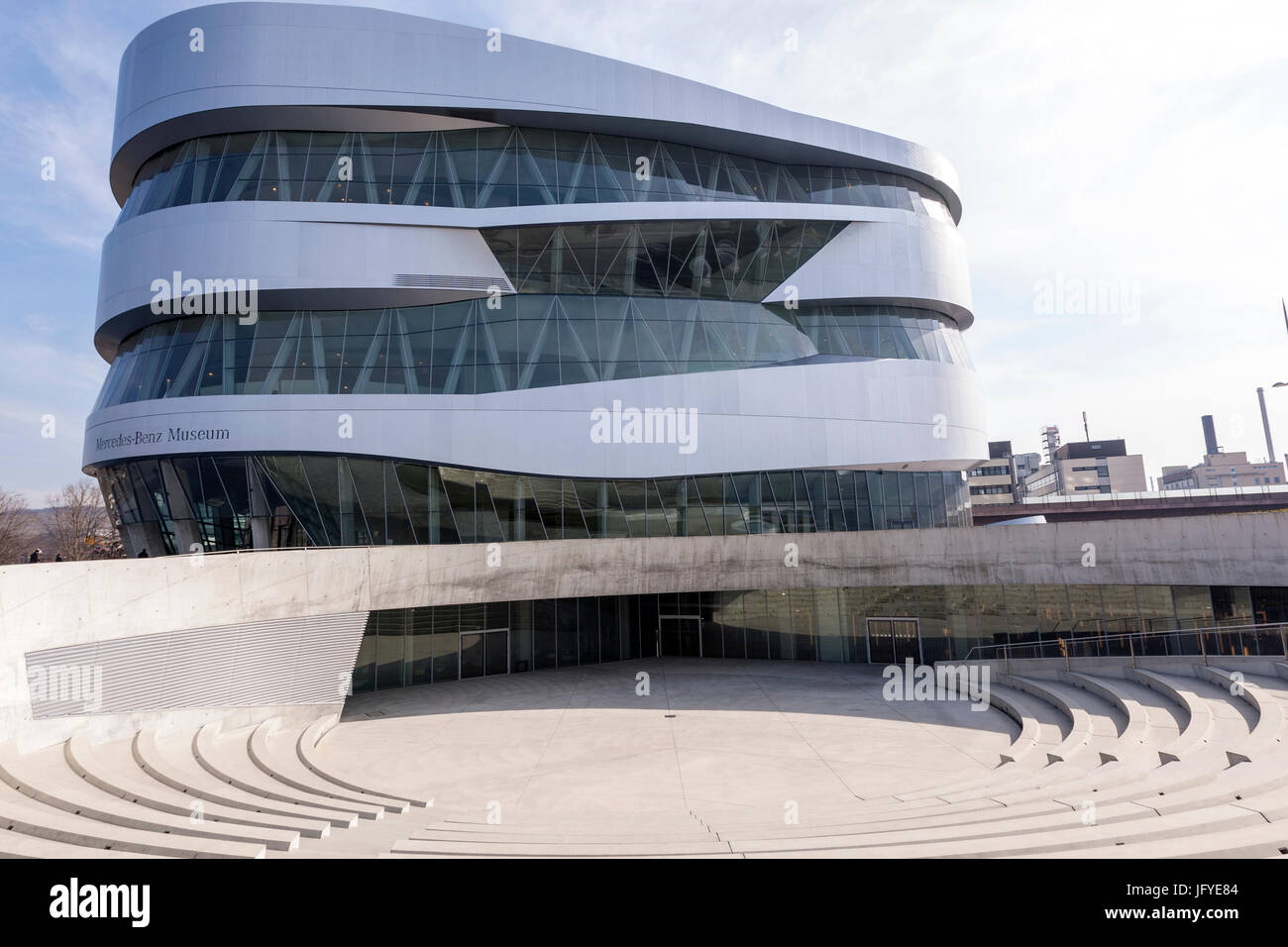 Outside building of Mercedes-Benz Museum, designed by UN Studio ...