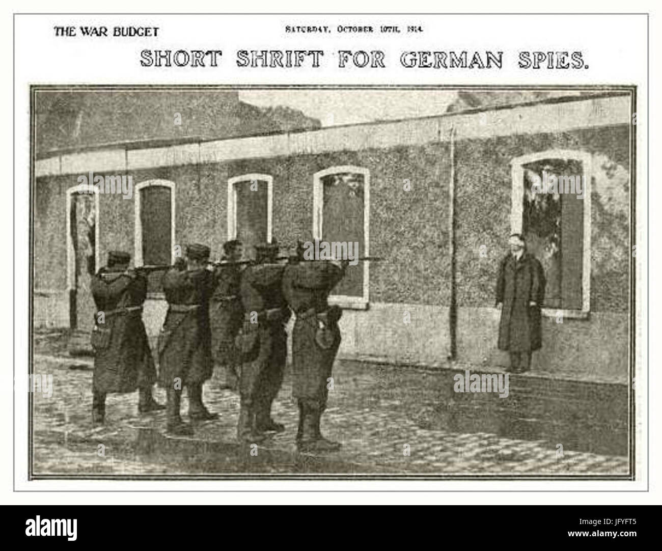 Exécution par un peloton d exécution d un espion allemand durant la ...