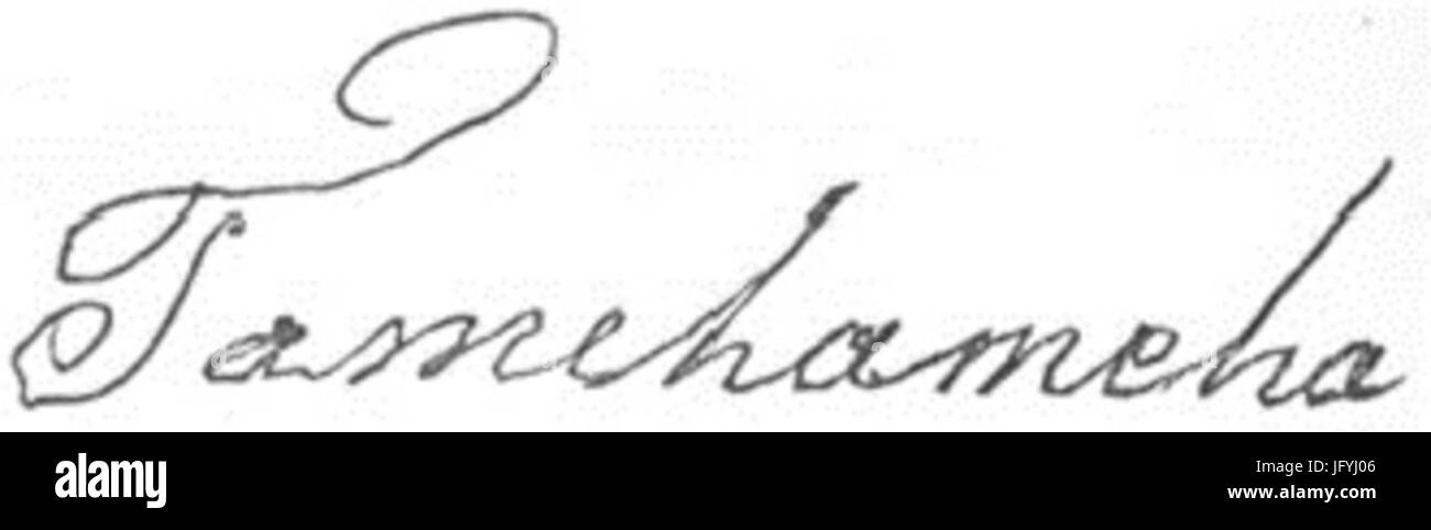 Facsimile signature of Kamehameha II 28Tamehameha29 Stock Photo - Alamy