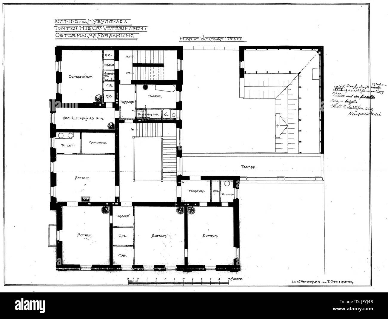 Falkmanska villan, ritningar 1898 02 Stock Photo - Alamy