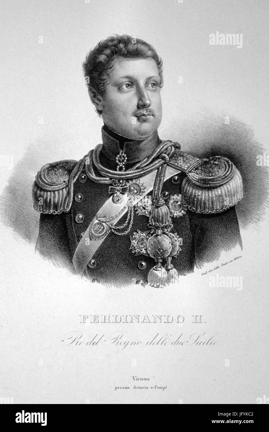 Ferdinand II. König beider Sizilien Litho Stock Photo - Alamy