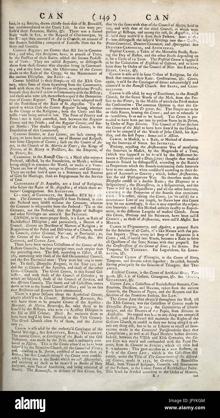 Cyclopaedia, Chambers - Volume 1 - 0303 Stock Photo - Alamy