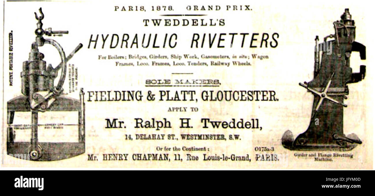Fielding 26 Platt advert Jan 1880 Stock Photo - Alamy