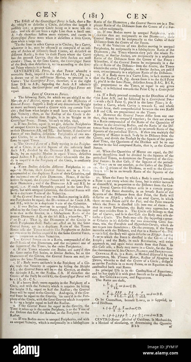 Cyclopaedia, Chambers - Volume 1 - 0335 Stock Photo - Alamy