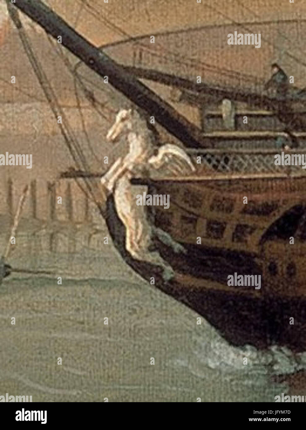 Figure de proue du vaisseau le Pégase 1782 Stock Photo - Alamy