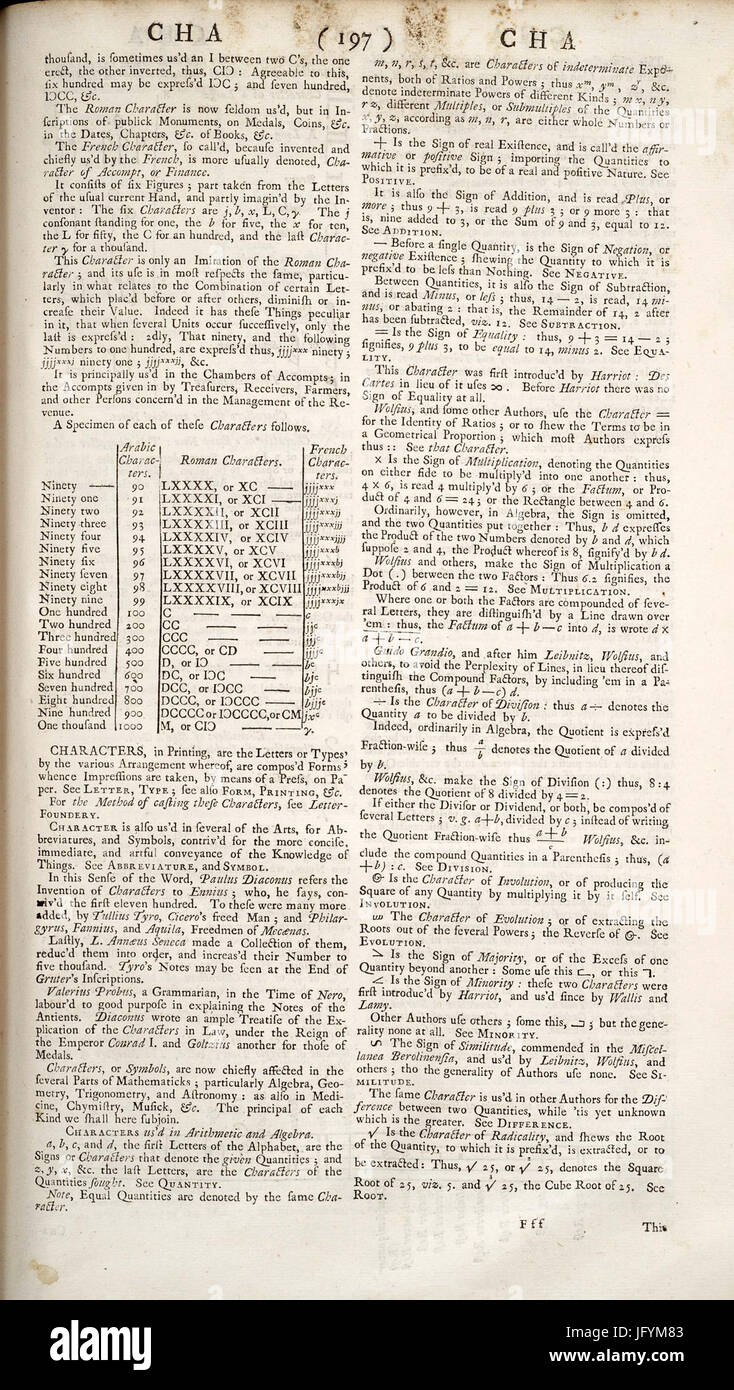 Cyclopaedia, Chambers - Volume 1 - 0351 Stock Photo - Alamy