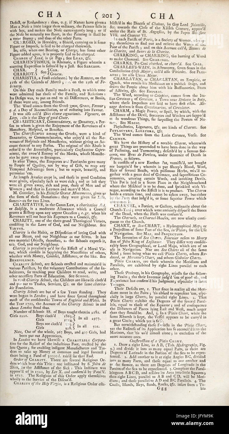 Cyclopaedia, Chambers - Volume 1 - 0355 Stock Photo - Alamy