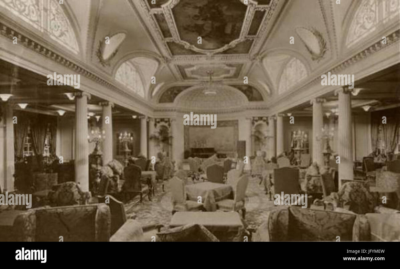 First Class Drawing Room of the RMS Aquitania 28opposite side29 Stock ...
