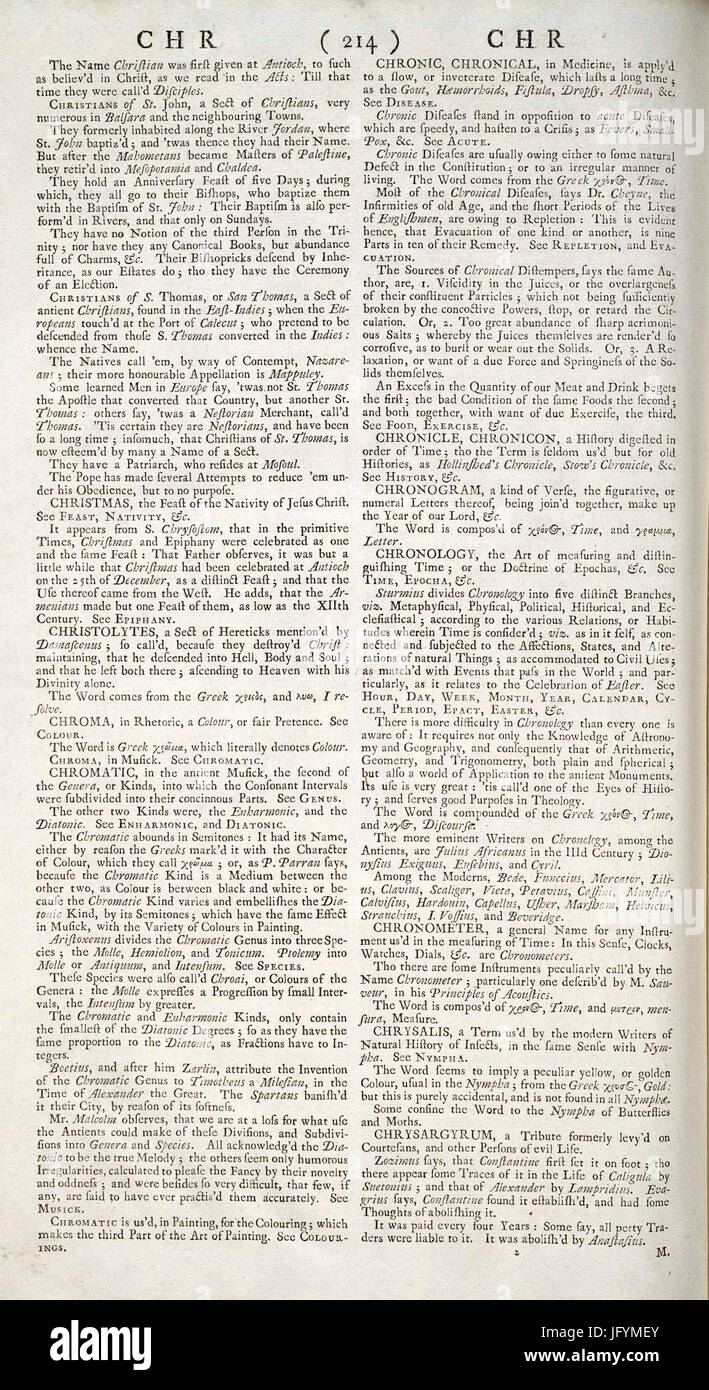 Cyclopaedia, Chambers - Volume 1 - 0368 Stock Photo - Alamy