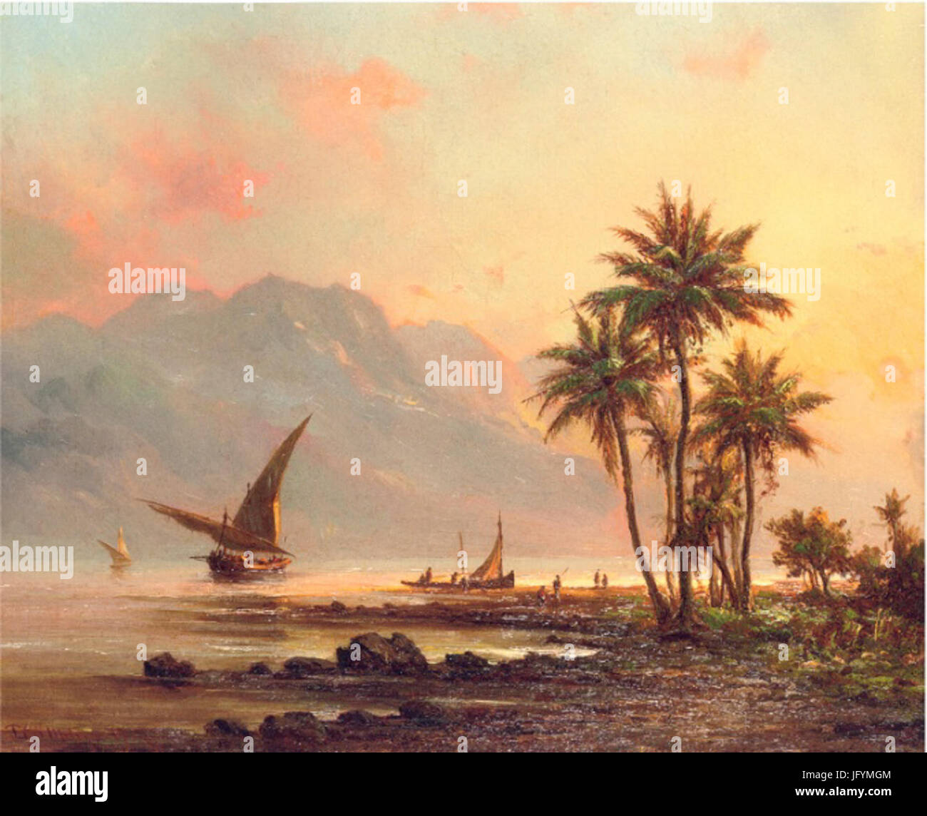 Fisherman and their craft on the Rio Guarico 28c.185029 Fritz Melbye ...
