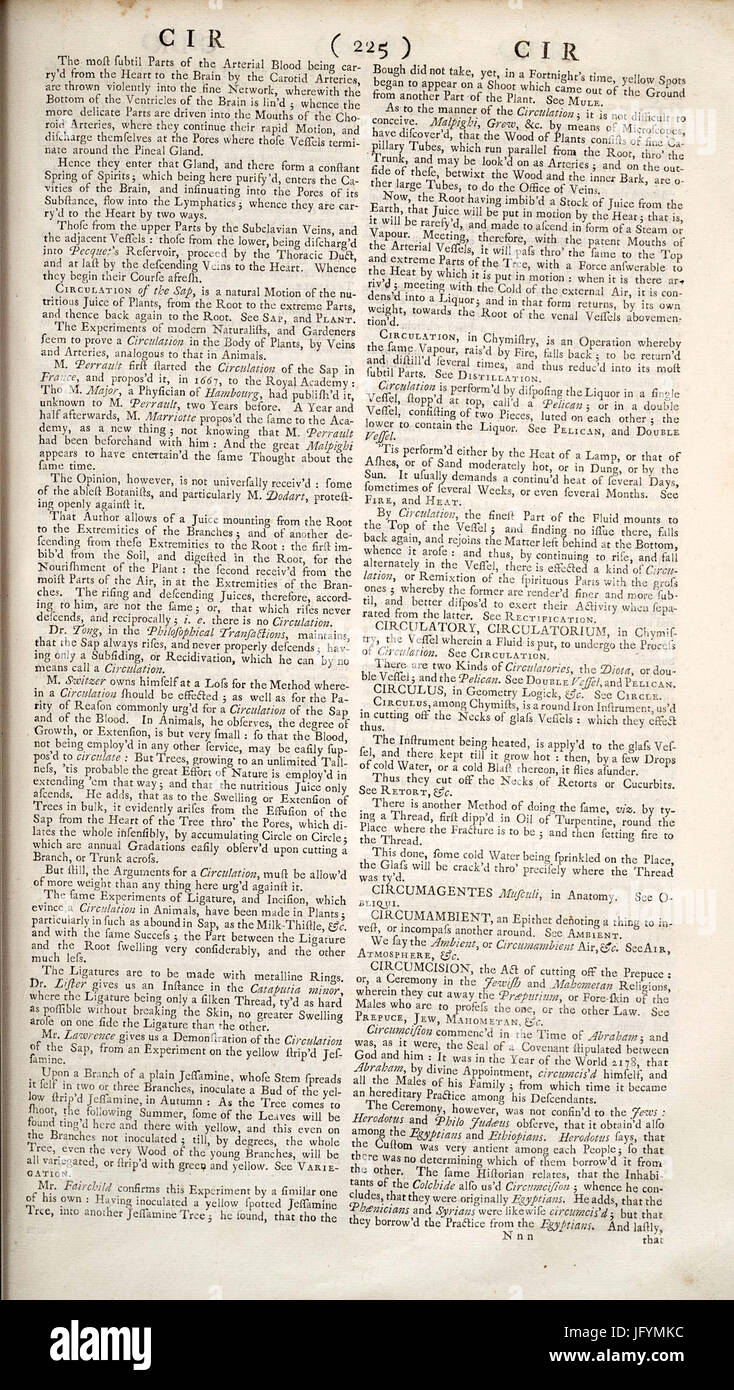 Cyclopaedia, Chambers - Volume 1 - 0379 Stock Photo - Alamy