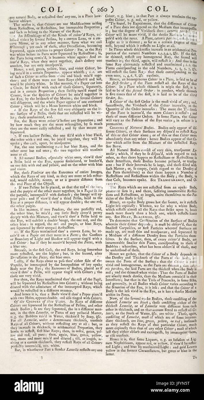 Cyclopaedia, Chambers - Volume 1 - 0414 Stock Photo - Alamy