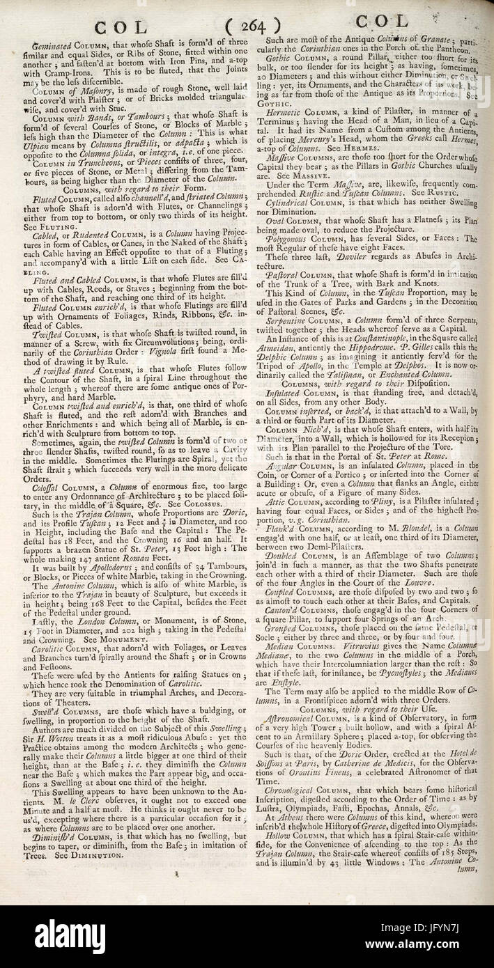 Cyclopaedia, Chambers - Volume 1 - 0418 Stock Photo - Alamy