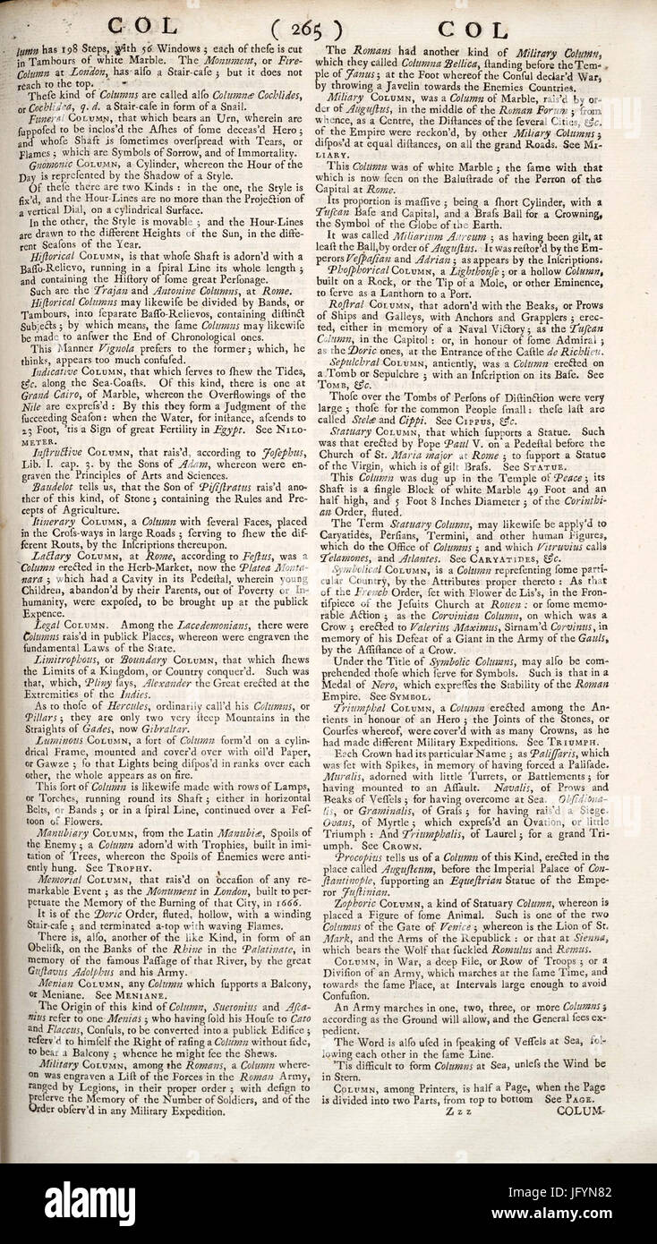 Cyclopaedia, Chambers - Volume 1 - 0419 Stock Photo - Alamy