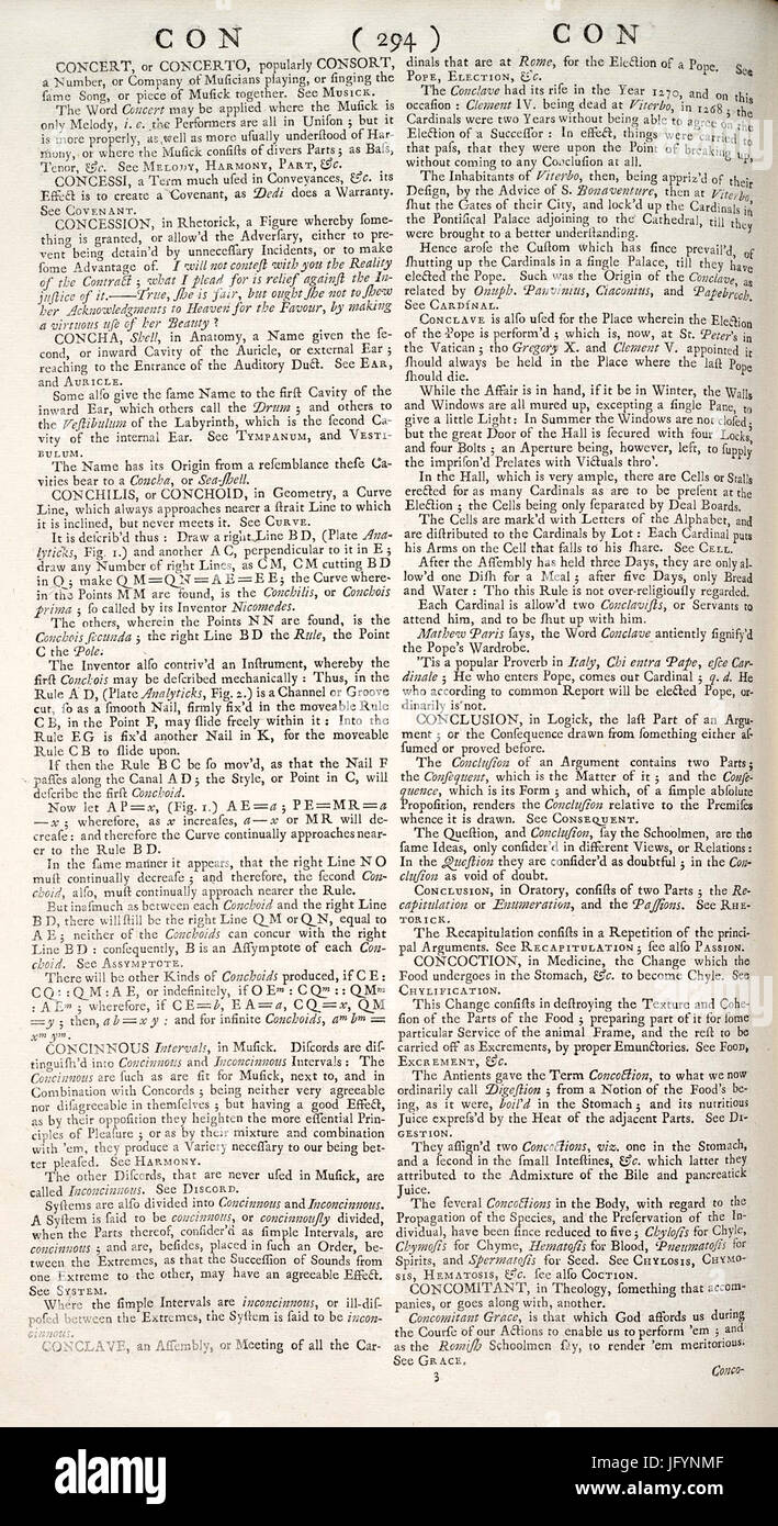 Cyclopaedia, Chambers - Volume 1 - 0448 Stock Photo - Alamy