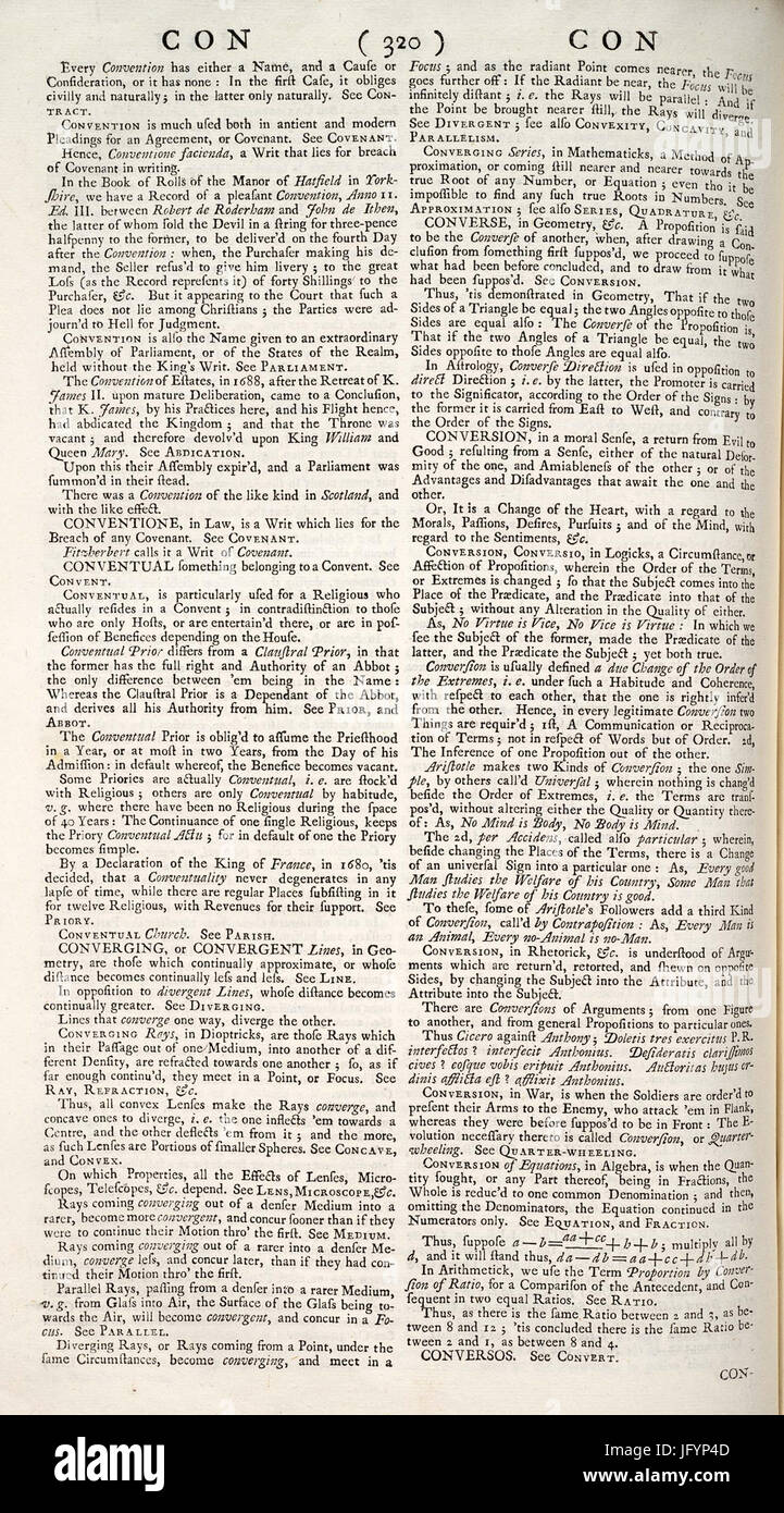 Cyclopaedia, Chambers - Volume 1 - 0476 Stock Photo - Alamy