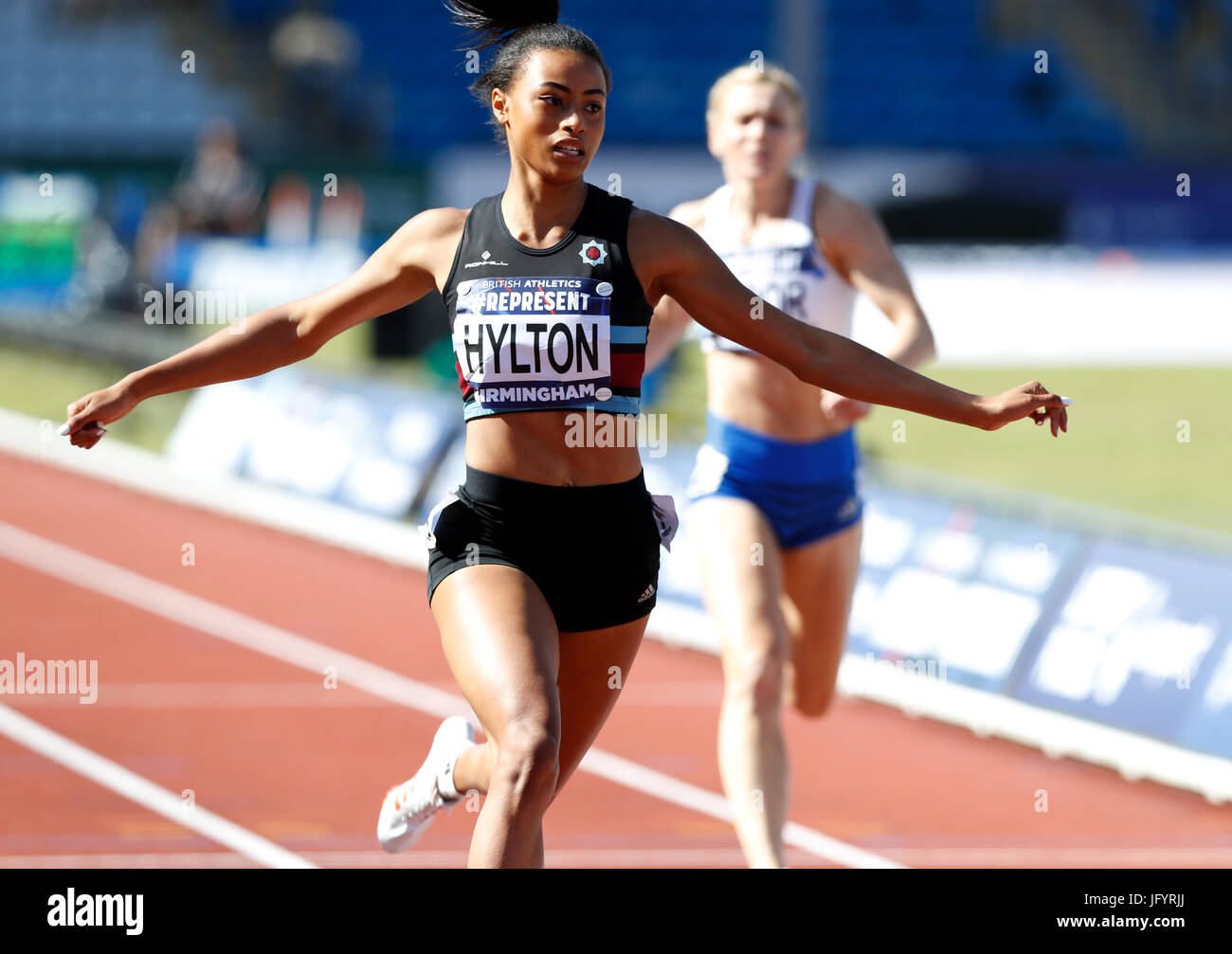 Shannon Hylton wins the women's 200 metres final during day two of the ...