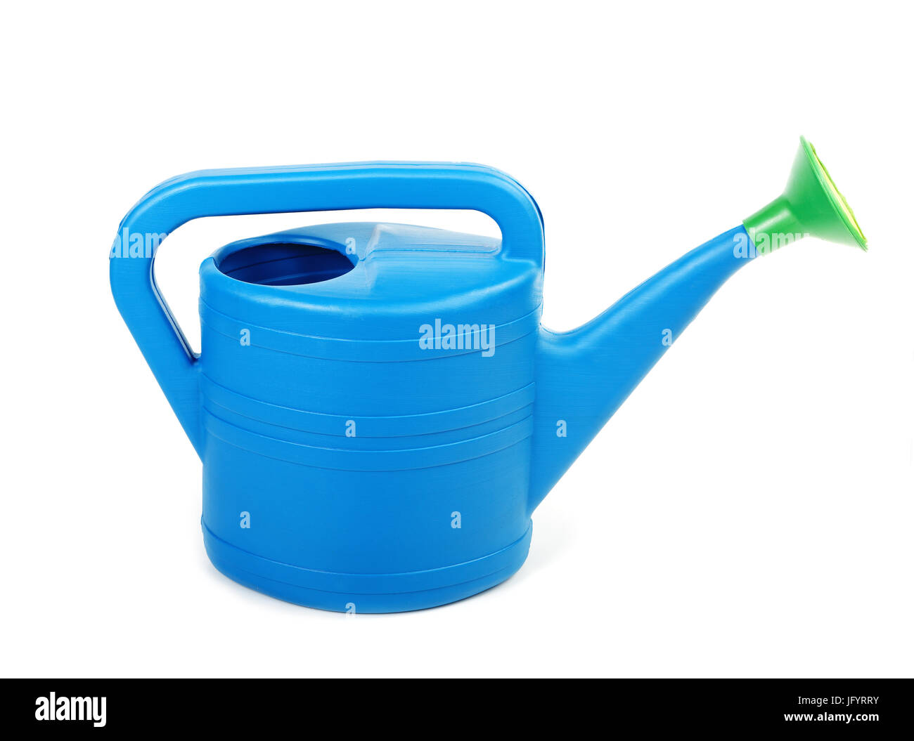 Plastic watering can isolated on a white background Stock Photo - Alamy