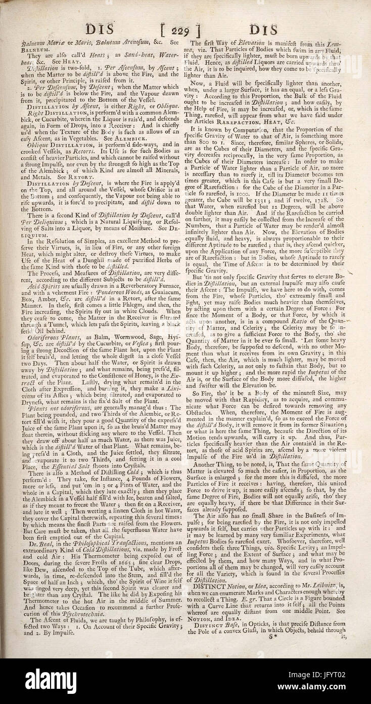 Cyclopaedia, Chambers - Volume 1 - 0595 Stock Photo - Alamy