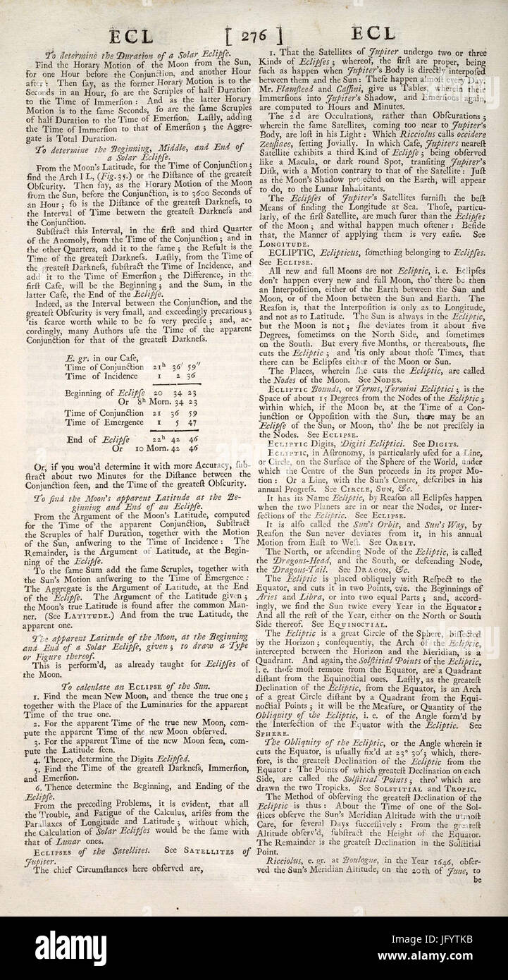 Cyclopaedia, Chambers - Volume 1 - 0642 Stock Photo - Alamy