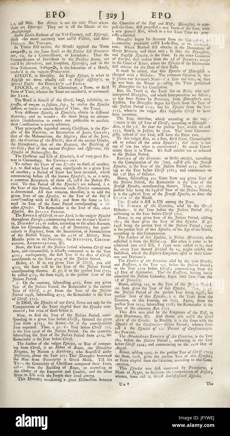 Cyclopaedia, Chambers - Volume 1 - 0695 Stock Photo - Alamy