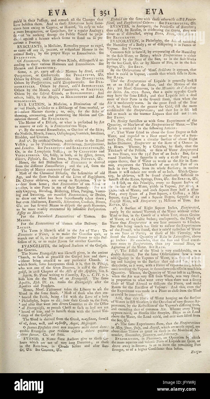 Cyclopaedia, Chambers - Volume 1 - 0717 Stock Photo - Alamy