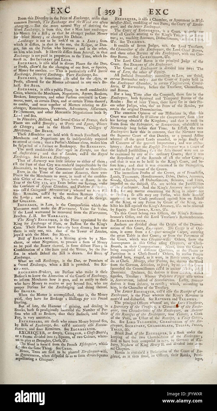 Cyclopaedia, Chambers - Volume 1 - 0725 Stock Photo - Alamy