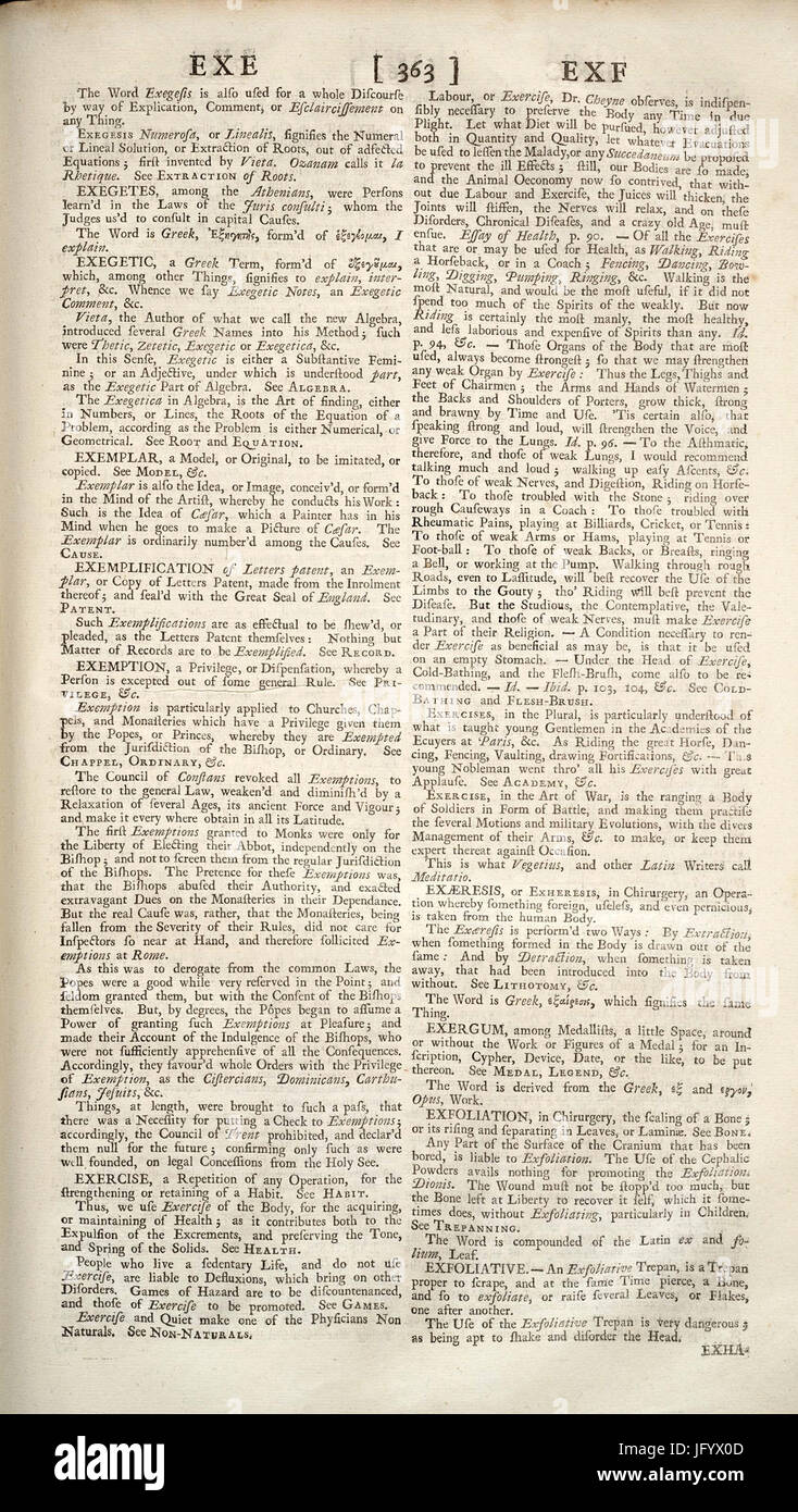 Cyclopaedia, Chambers - Volume 1 - 0729 Stock Photo - Alamy