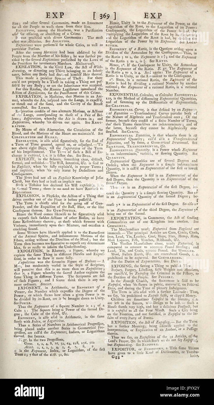 Cyclopaedia, Chambers - Volume 1 - 0735 Stock Photo - Alamy