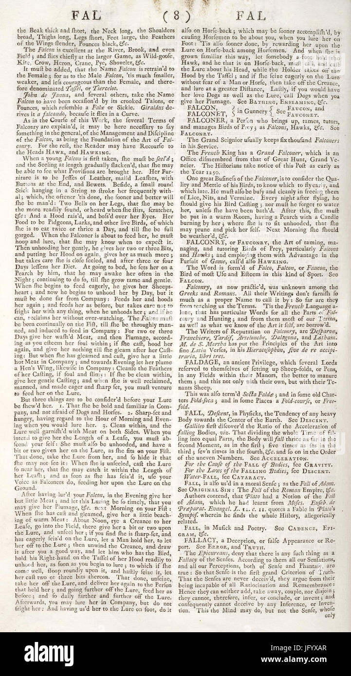 Cyclopaedia, Chambers - Volume 1 - 0754 Stock Photo - Alamy