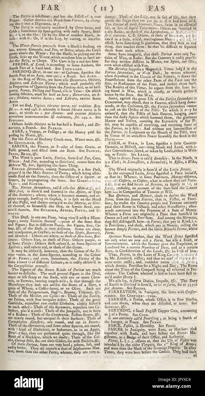 Cyclopaedia, Chambers - Volume 1 - 0757 Stock Photo - Alamy