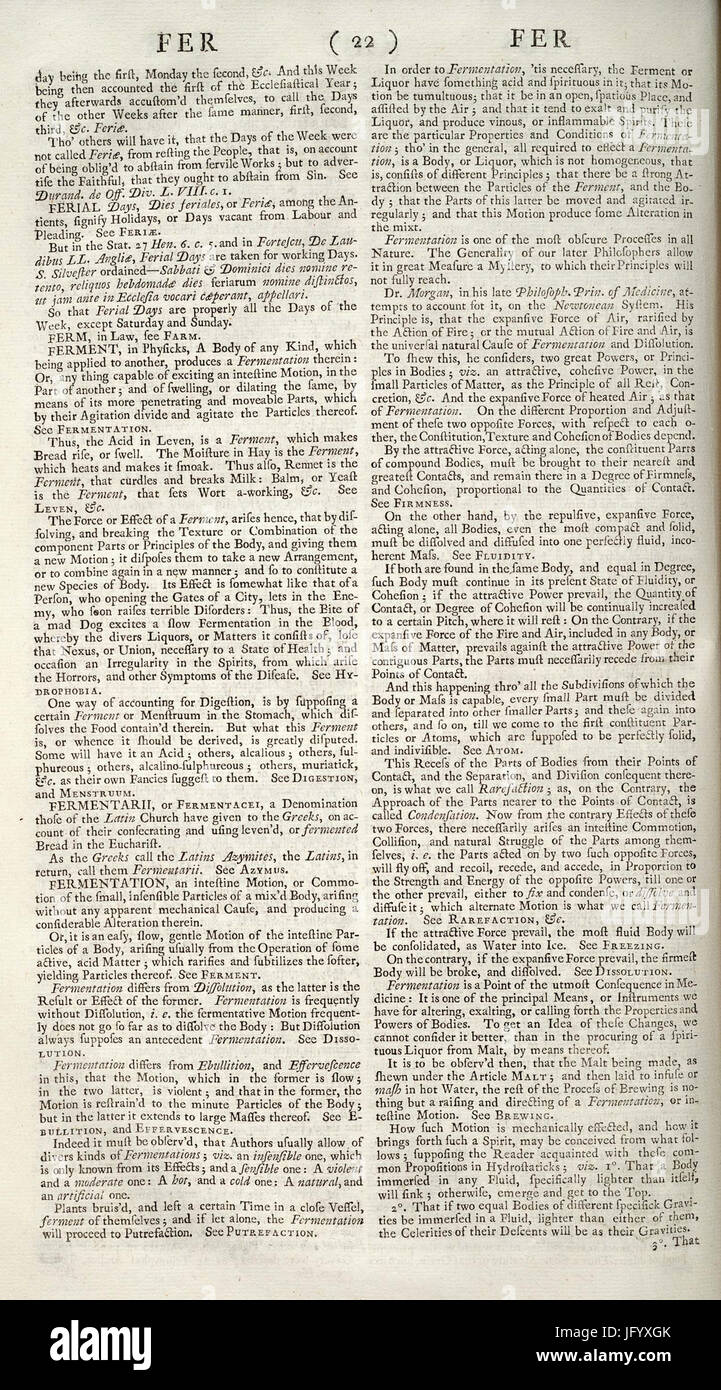 Cyclopaedia, Chambers - Volume 1 - 0768 Stock Photo - Alamy