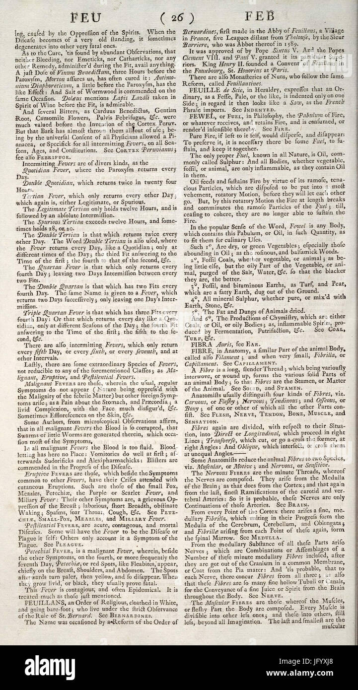 Cyclopaedia, Chambers - Volume 1 - 0772 Stock Photo - Alamy