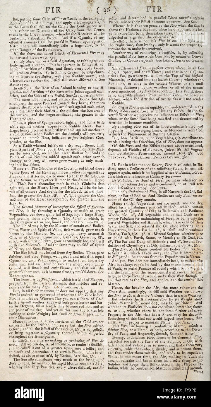 Cyclopaedia, Chambers - Volume 1 - 0782 Stock Photo - Alamy