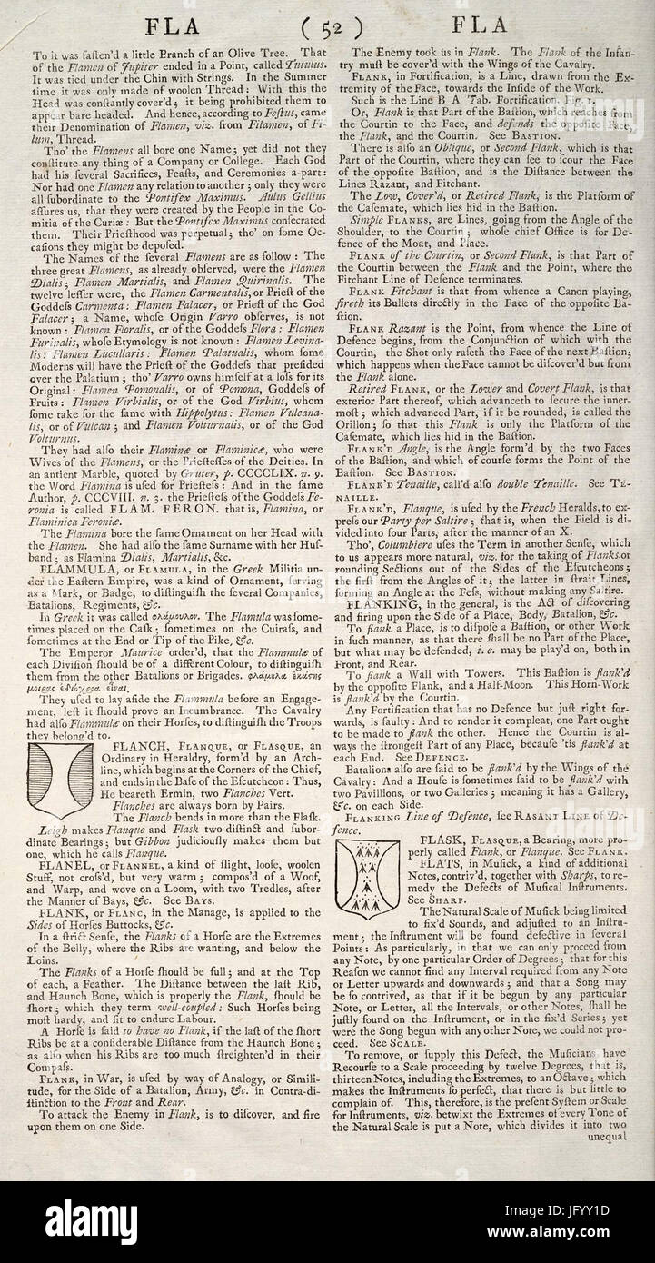 Cyclopaedia, Chambers - Volume 1 - 0799 Stock Photo - Alamy