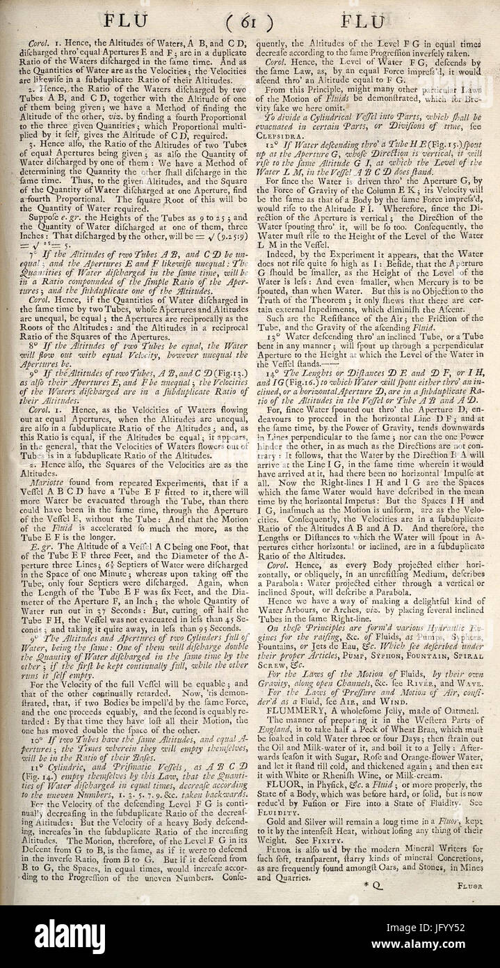 Cyclopaedia, Chambers - Volume 1 - 0808 Stock Photo - Alamy