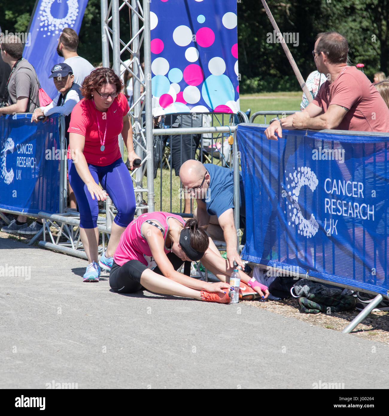 Southampton, UK. 02nd July, 2017. Young athlete, suffering from heat ...